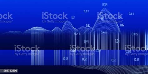 Abstract Analytical Background With Wireframe Algorithm Analyze Data And Blurred Lines Quantum