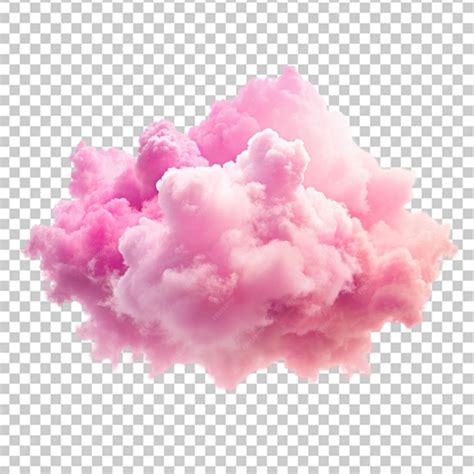 투명 한 배경 에 고립 된 분홍색 과 파란색 의 현실적 인 연기 구름 프리미엄 Ai 생성 Psd