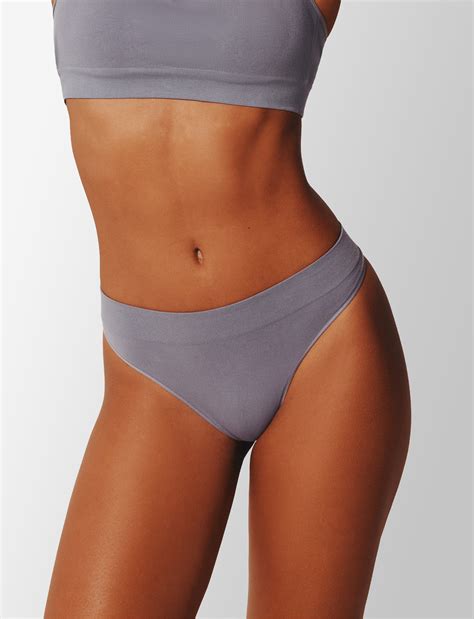 Blue Granite Dust Seamless Cloud Cotton Thong Thirdlove
