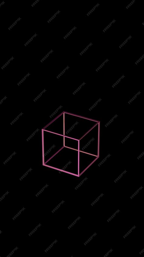 Premium Photo Neon Colored Wireframe Cubes Levitate Against Dark Background 3d Render