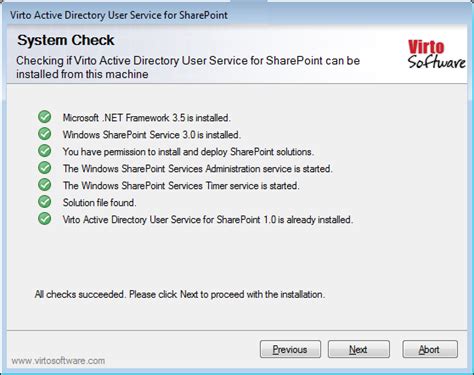 Installing Virto Active Directory Service For Sharepoint