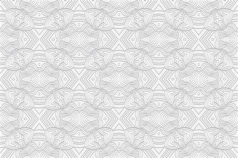 3d 체적 볼록엠보싱 기하학적 흰색 배경 독특한 낙서 기법의 패셔너블한 패턴 수제 요소와 민족 동양 아시아 인도네시아동기 0명에 대한 스톡 벡터 아트 및 기타 이미지