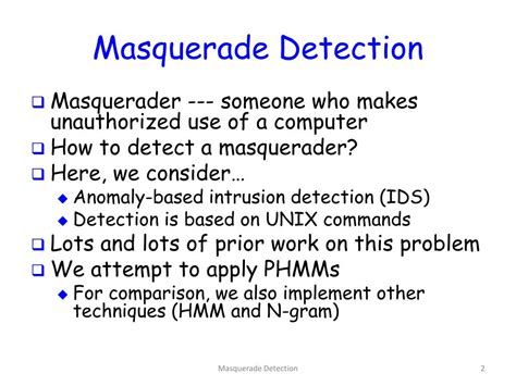 Ppt Masquerade Detection Powerpoint Presentation Free Download Id