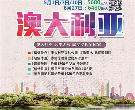 澳大利亚旅游展板模板 包图网