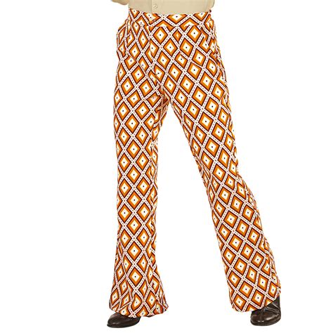 S Disco Broek Heren Oranje Ruit Goedkoop