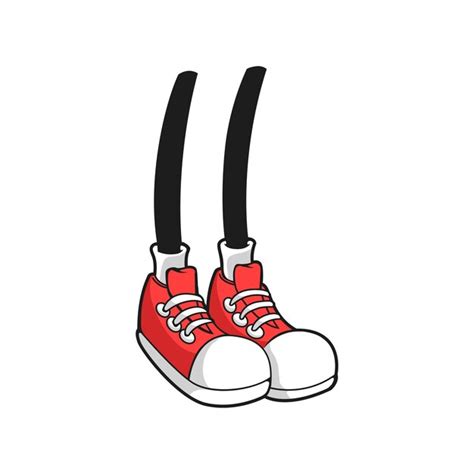 Premium Vector Legs In Red Sportive Skaters Isolated Comic Foot