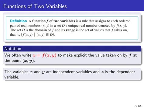 Functions Of Several Variables From Introduction Upto Chain Rule Ppt