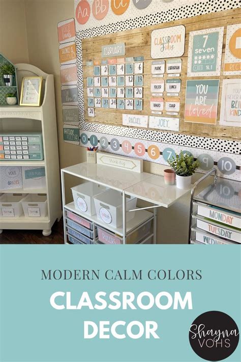 Modern Calm Colors Classroom Decor Bundle Editable Pastel Classroom