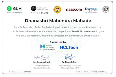 Dhanashri Mahade On Linkedin Connections Ai Machinelearning Rag Chatbots Datascience Guvi