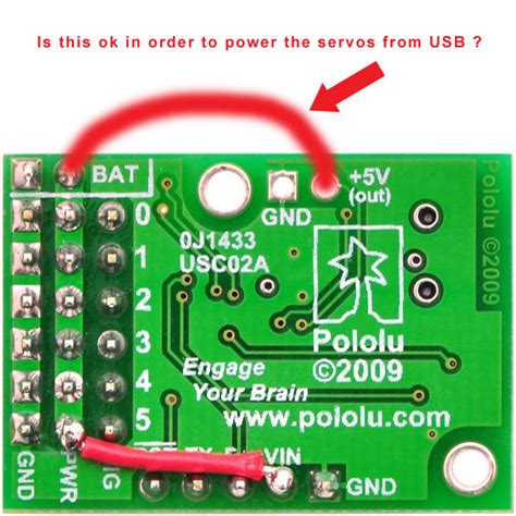 is this ok to power the servos from usb servo controllers and servos