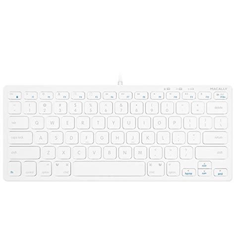 Macally Slim USB Wired Small Compact Mini Computer Keyboard For Apple Mac IMac MacBook Pro Air