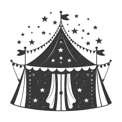 Premium Vector Silhouette Circus Tent Black Color Only
