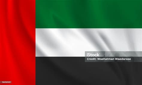 아랍 에미리트 연합국이 바람에 날리고 있다 전체 페이지 비행 깃발 두바이에 대한 스톡 벡터 아트 및 기타 이미지 두바이 아부다비 0명 Istock
