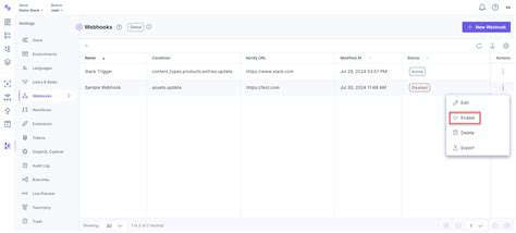 How To Enable Or Disable A Webhook Contentstack