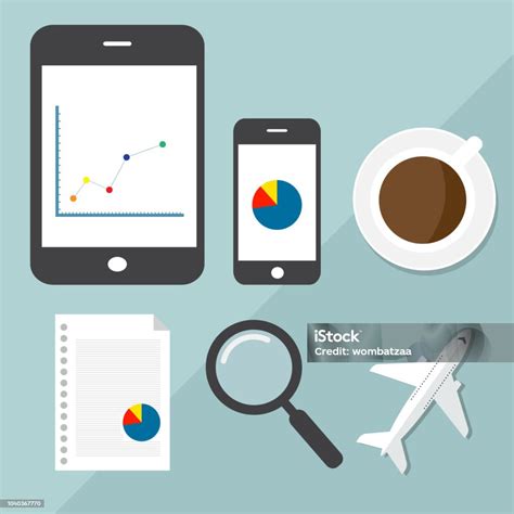 작업 데스크톱 평면도 사무실 책상 테이블 복사 공간 평면 벡터 일러스트 레이 션 0명에 대한 스톡 벡터 아트 및 기타 이미지 0명 꽃 식물 노트북 Istock