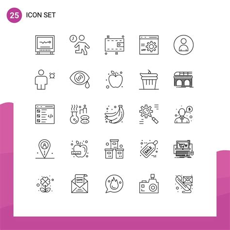 25 Creative Icons Modern Signs And Symbols Of Programming Develop People Coding Cash Editable