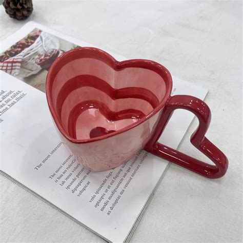 300ml 10oz Heart Shape Coffee Mug Creative Personality Unique Design