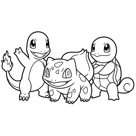 Pokémon Starters Coloring Pages Trio Art