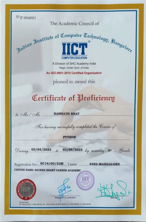 Pythonprogramming Pythoncoursecompleted Iict Learningandgrowth Newpossibilities Ramnath Bhat