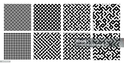 매끄러운 기하학적 패턴 세트 검은색 기하학적 형태의 미니멀리즘 이음매 없는 패턴 1960 1969 년에 대한 스톡 벡터 아트 및 기타 이미지 1960 1969 년