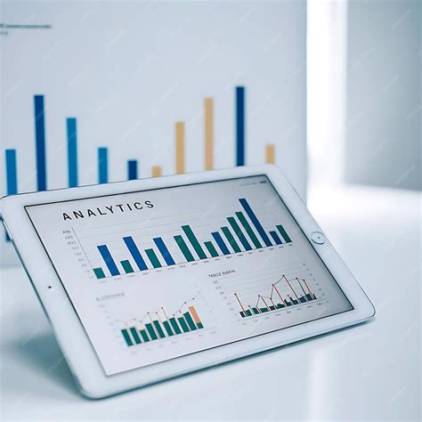Sleek Tablet Displaying Colorful Analytics Dashboard With Dynamic Charts Premium Ai Generated