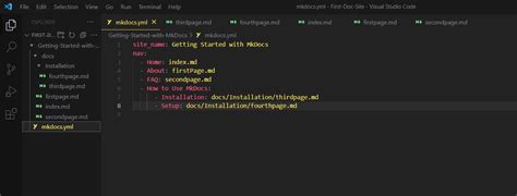 writing getting started with mkdocs