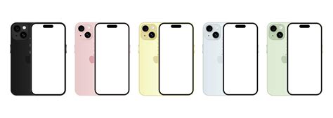 Iphone Model All Colors Smartphone Front And Back Side Front View And Back View Vector