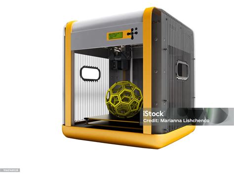현대 그레이 오렌지 기하학적 3d 프린터 그림 안에 흰색 배경에서 가정용 3d 렌더링에 대 한 그림자 고체에 대한 스톡 사진 및 기타 이미지 Istock