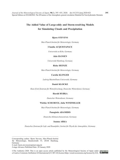 Pdf The Added Value Of Large Eddy And Storm Resolving Models For Simulating Clouds And
