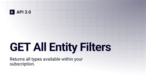 Get All Entity Filters Api 30