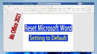 How To Reset Ms Word Settings Ms Word Ki Setting Rese Doovi