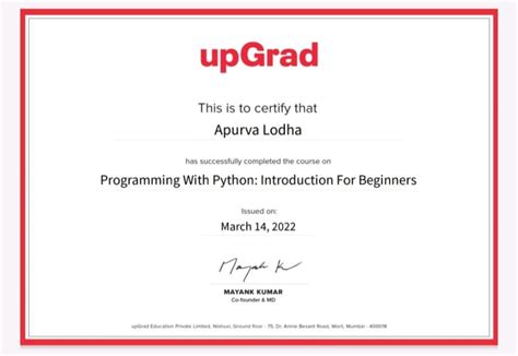 apurva lodha on linkedin pythonprogramming upgrad