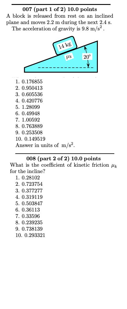 solved 007 part 1 of 2 10 0 points a block is released
