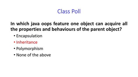 Java Inheritance Sub Class Constructors Method Overriding Ppt