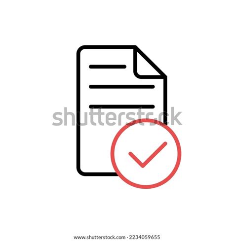 Approved Document File Outline Icon Stock Vector Royalty Free 2234059655 Shutterstock
