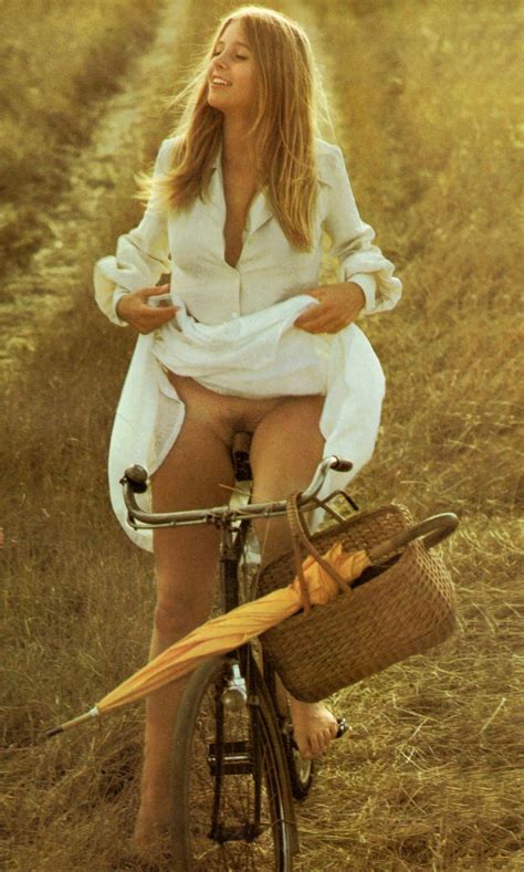 No Big Deal Just A Cute Girl On A Bike Lifting Up Her Skirt To Show She