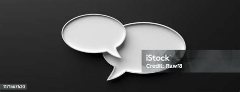 검은 색 배경에 빈 이야기 풍선 3d 일러스트레이션 두 물체에 대한 스톡 사진 및 기타 이미지 두 물체 말하기 연설 Istock