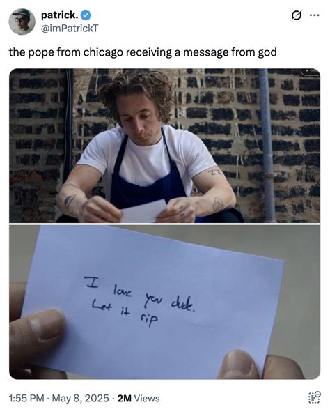 The Pope From Chicago Receiving A Message From God Know Your Meme