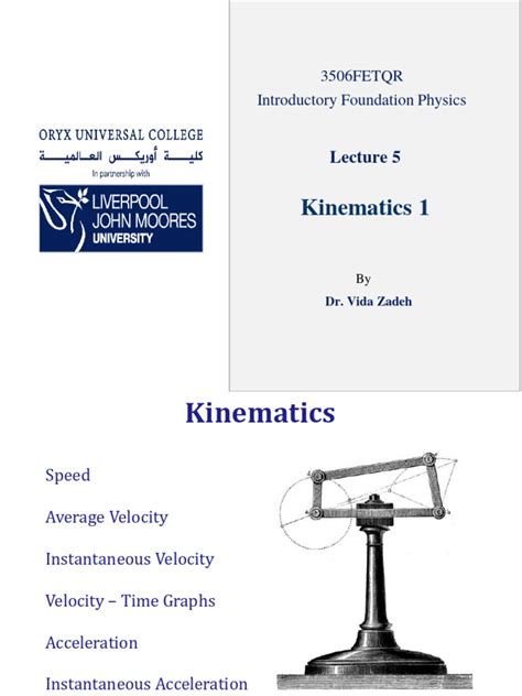 Lecture 5 Kinematics 1 Final Pdf Speed Velocity