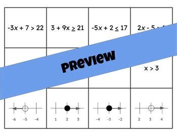 Solving Inequalities Matching Activity By Millar Time Teaching TPT