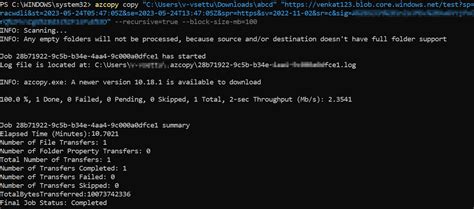 Blob Why Does Azcopy Work For Small Files But Not Large Ones In Azure Stack Overflow