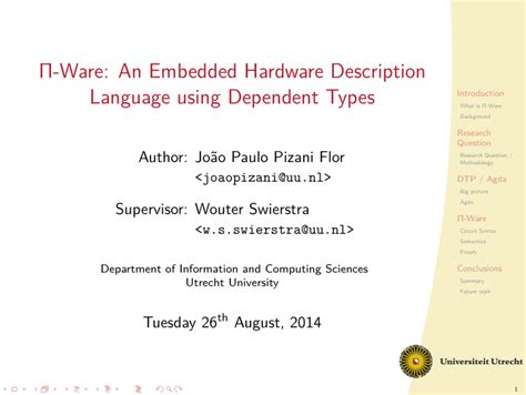 Ppt Language Using Dependent Types Ware An Embedded Hardware Powerpoint Presentation 737427