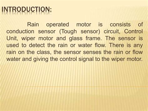 Automatic Rain Operated Wiper Pptx