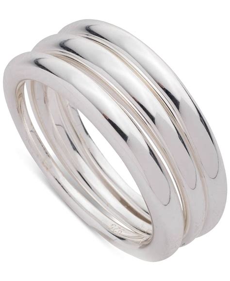 Ralph Lauren Sterling Silver 3 Pc Set Stack Rings Macys