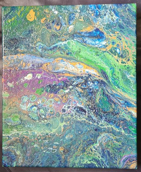 Aards Plezier Acryl Gieten Kunst Op Canvas Vloeibare Kunst Etsy Nederland