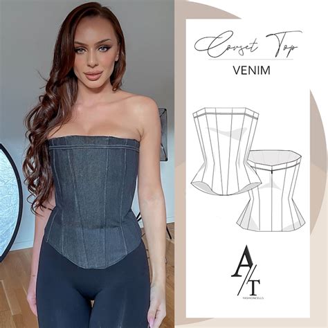 corset top venim digital pdf sewing pattern eur size etsy australia