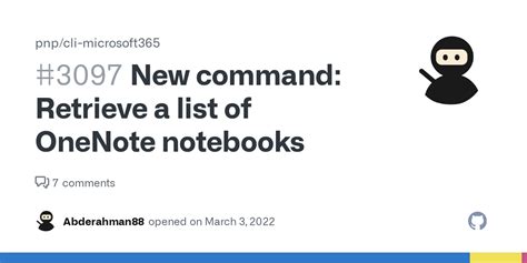 New Command Retrieve A List Of Onenote Notebooks · Issue 3097 · Pnp