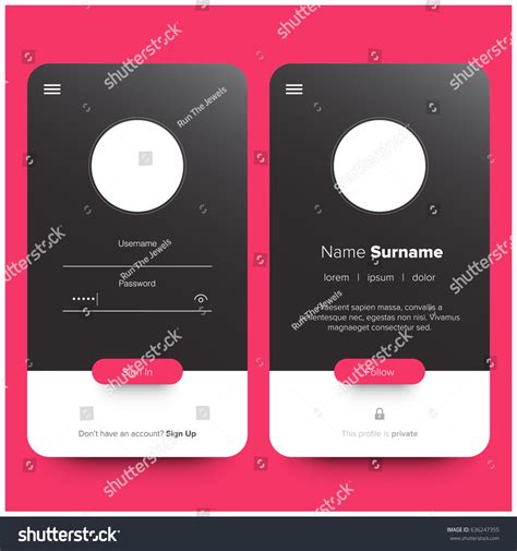 Log Sign Ui Ux Screen Design Stock Vector Royalty Free