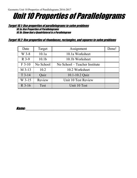 Properties Of Parallelograms Worksheet Answer Key Printable And Enjoyable Learning