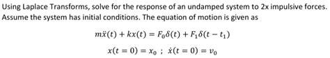 Solved Using Laplace Transforms Solve For The Response Of